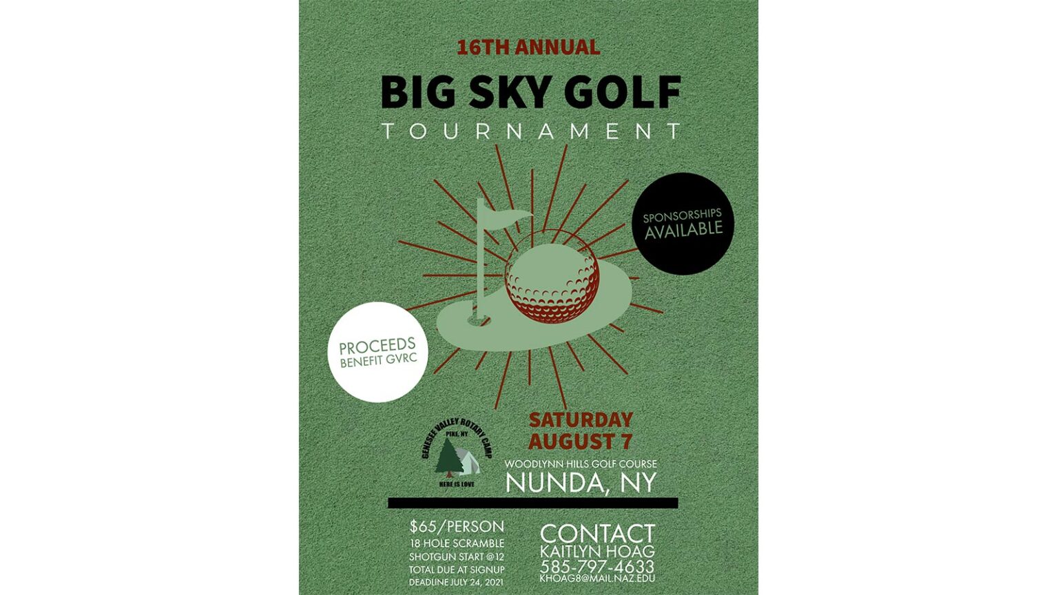 16th Annual GVRC Golf Tournament - Genesee Valley Rotary Camp